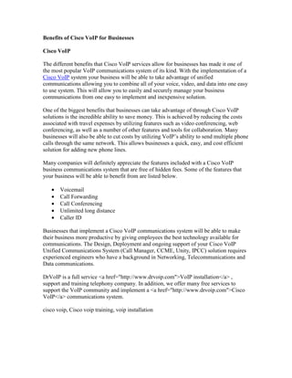 Cisco VoIp | PDF