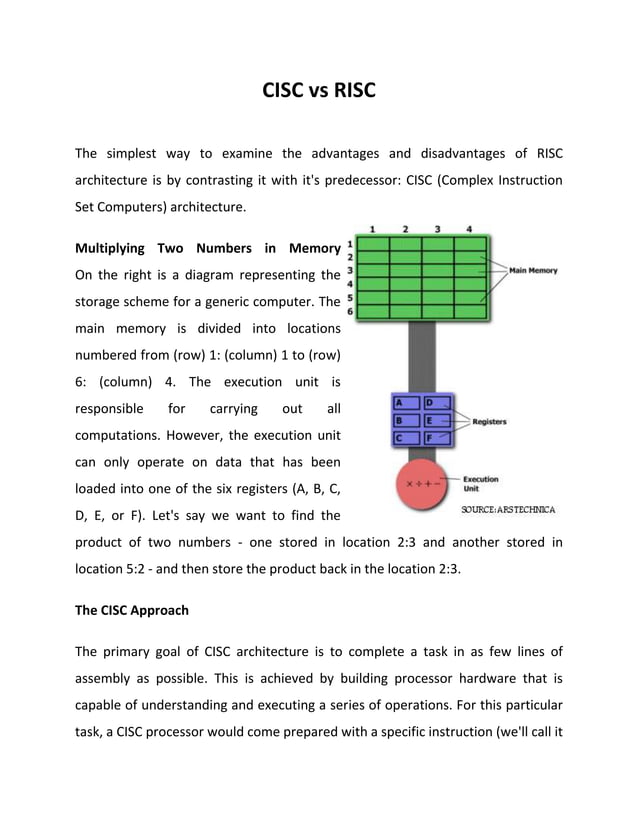 Cisc vs risc | PDF