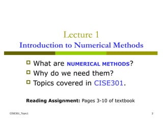 numerical analysis CISE301-Topic1.ppt
