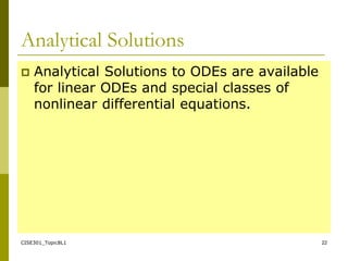 SE301 Numerical Methods Topic 8 Ordinary Differential Equations | PPT