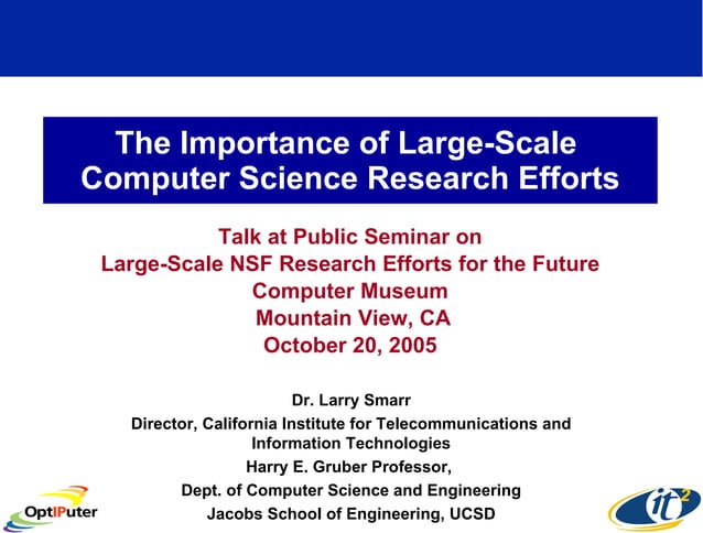The Importance of Large-Scale Computer Science Research Efforts | PPT