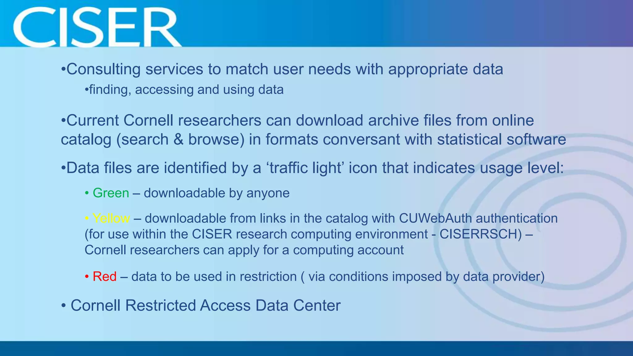 CISER & the Data Reference Interview | PPT