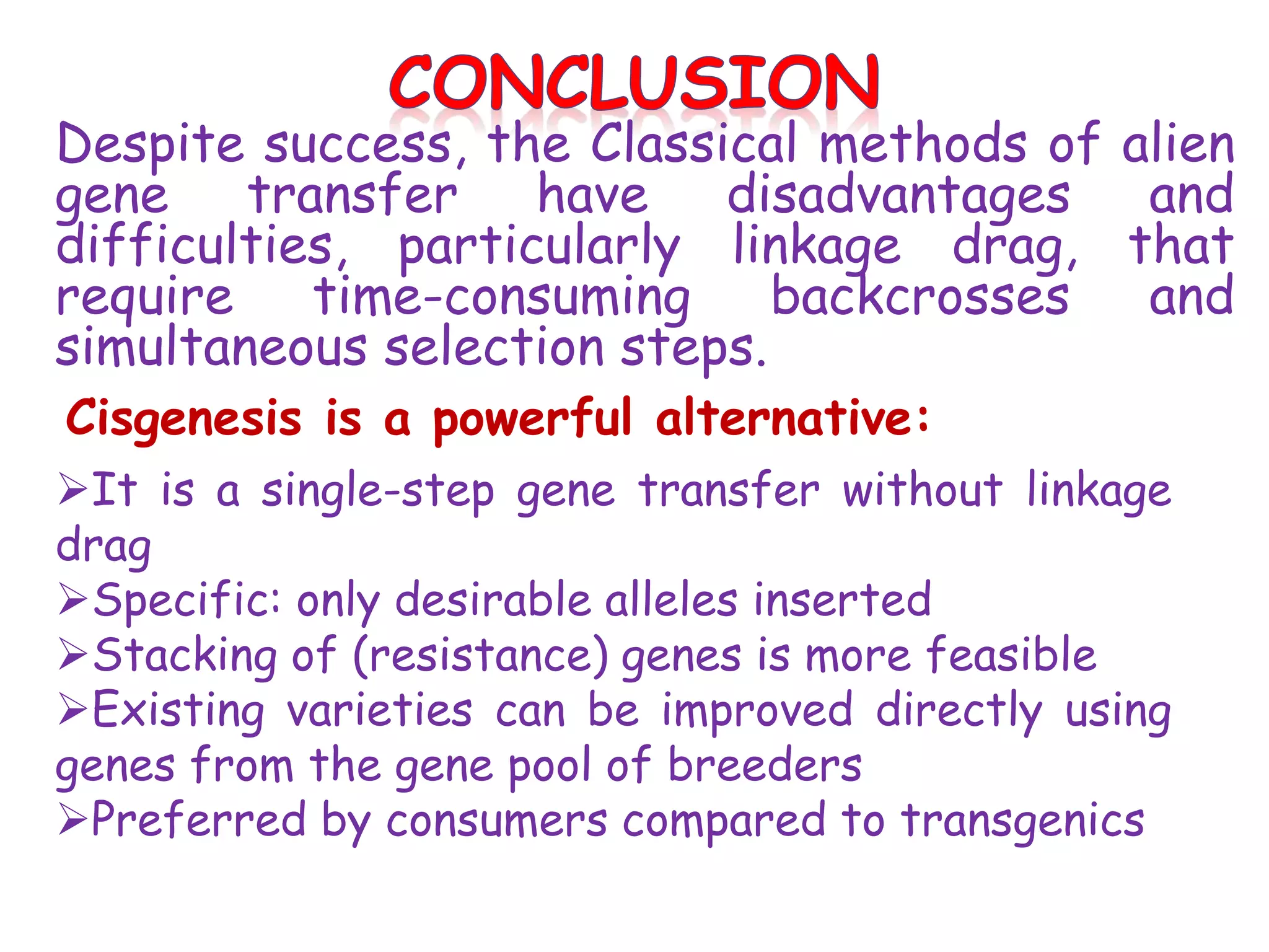 Cisgenics for crop improvement | PPTX
