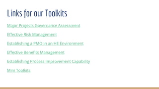 UCISA Project and Change Management Group Toolkits | PPTX
