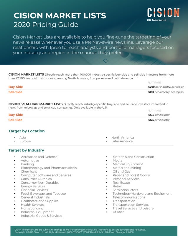 Cision Market Lists | PDF