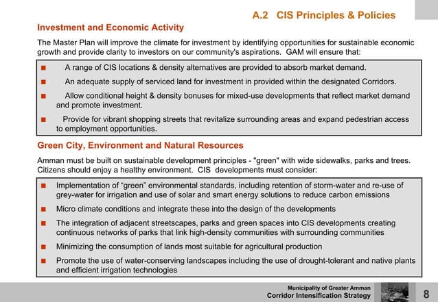 Corridor Intensification Strategy (CIS) | Amman Institute | PPT