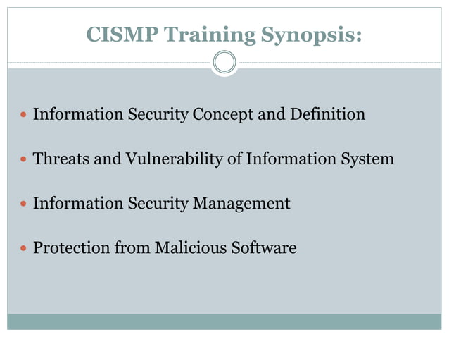 CISMP Training | PPTX