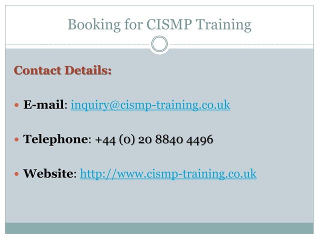 CISMP Training | PPTX