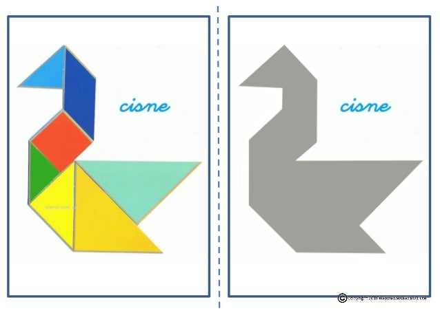 tangram - tarjetas - cisne