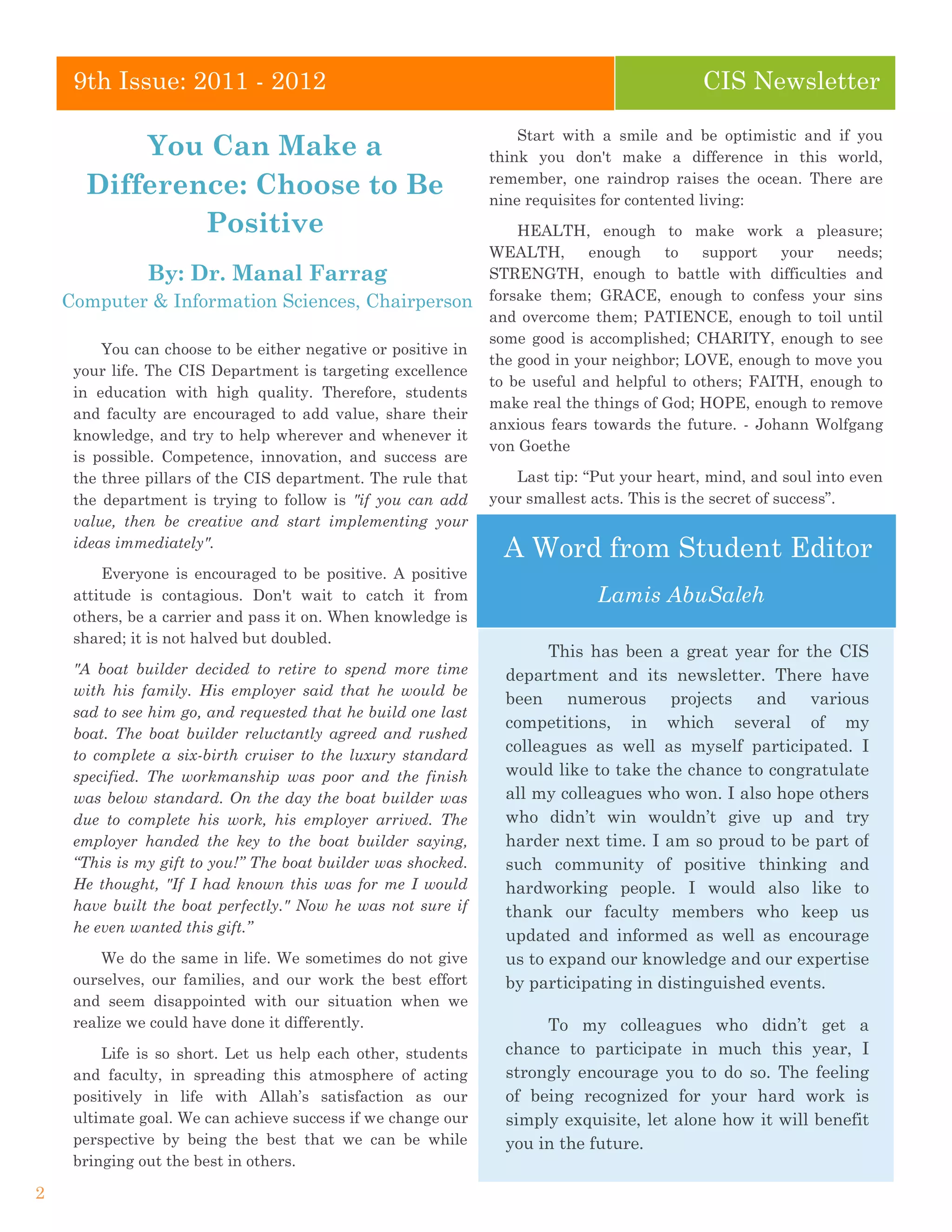 CIS Newsletter 9th Issue | PDF