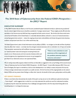 CISO Survey Report 2010 | PDF