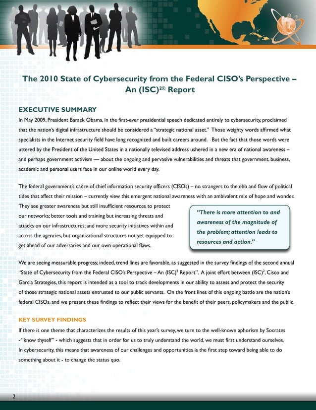 CISO Survey Report 2010 | PDF
