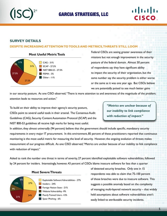 CISO Survey Report 2010 | PDF