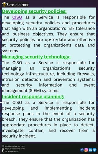 CISO as a service in India | Senselearner | PDF