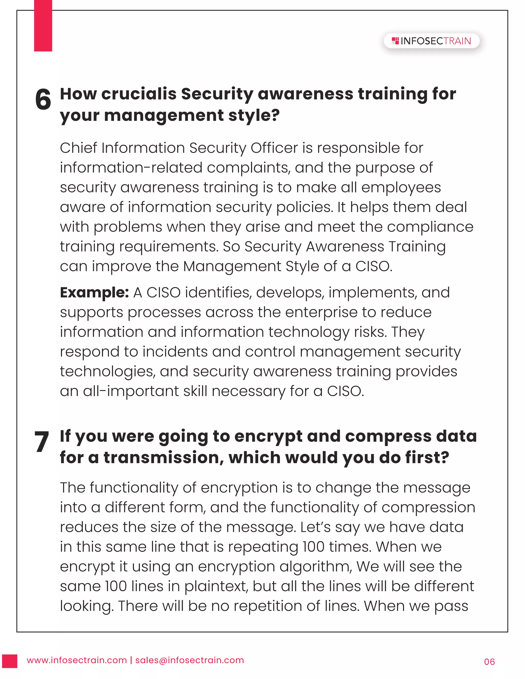CISO Interview Question.pdf | IT and Internet Support | Internet