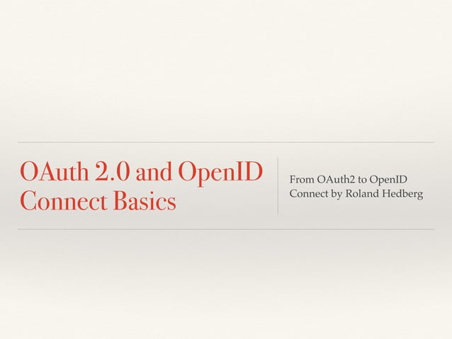 CIS14: Working with OAuth and OpenID Connect | PDF