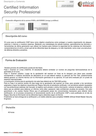 Certified Information Security Professional (CISP) | PDF