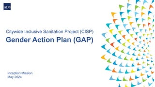 Gender Action Plan for Sanitation project under Ministry of Public ...