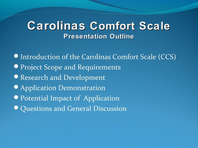Carolinas Comfort Scale | PPT | Computer Software and Applications ...