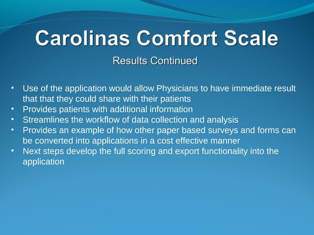 Carolinas Comfort Scale | PPT | Computer Software and Applications ...