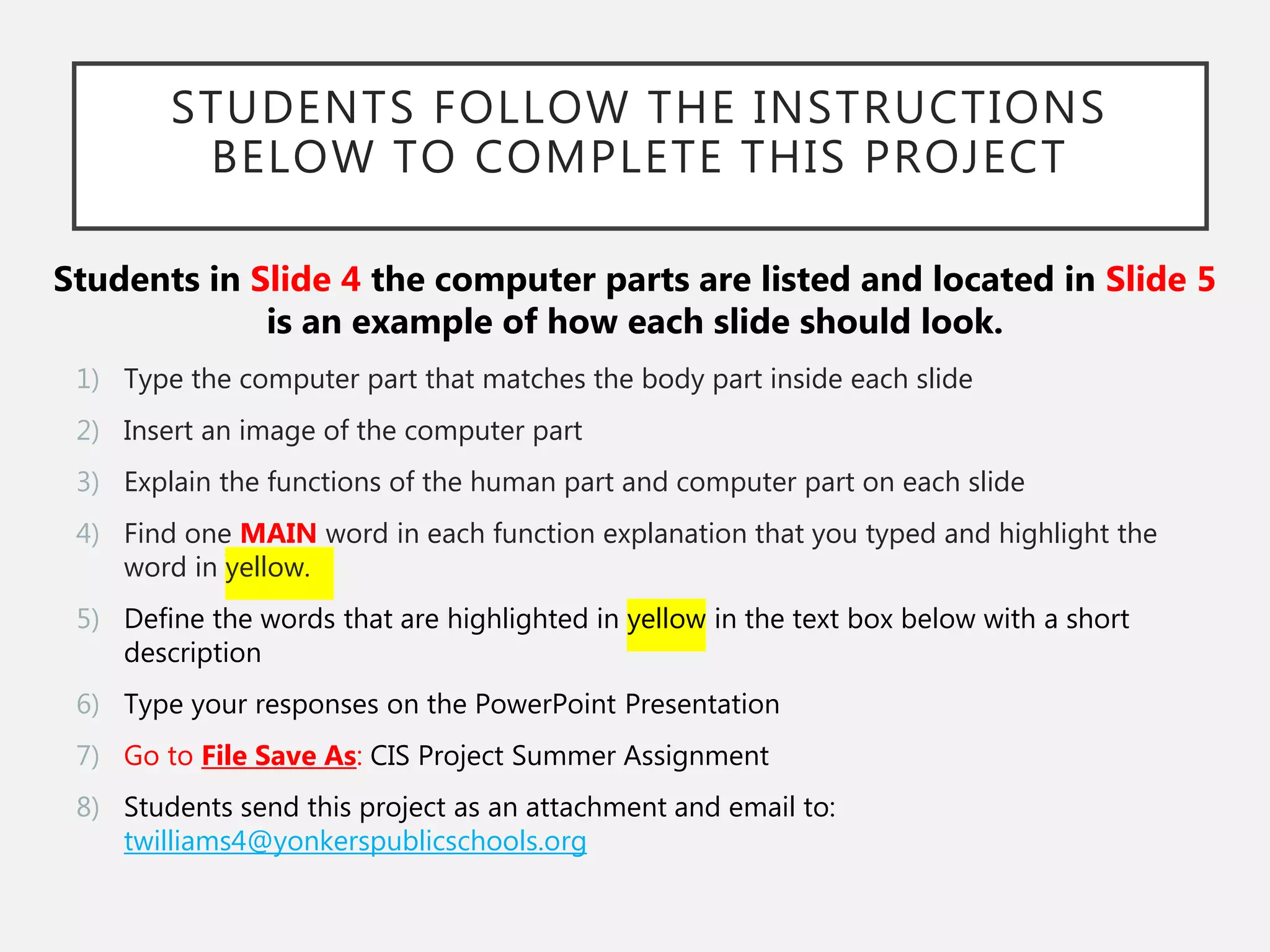 CIS Project - Computer Parts vs. Human Body Parts PowerPoint.pptx