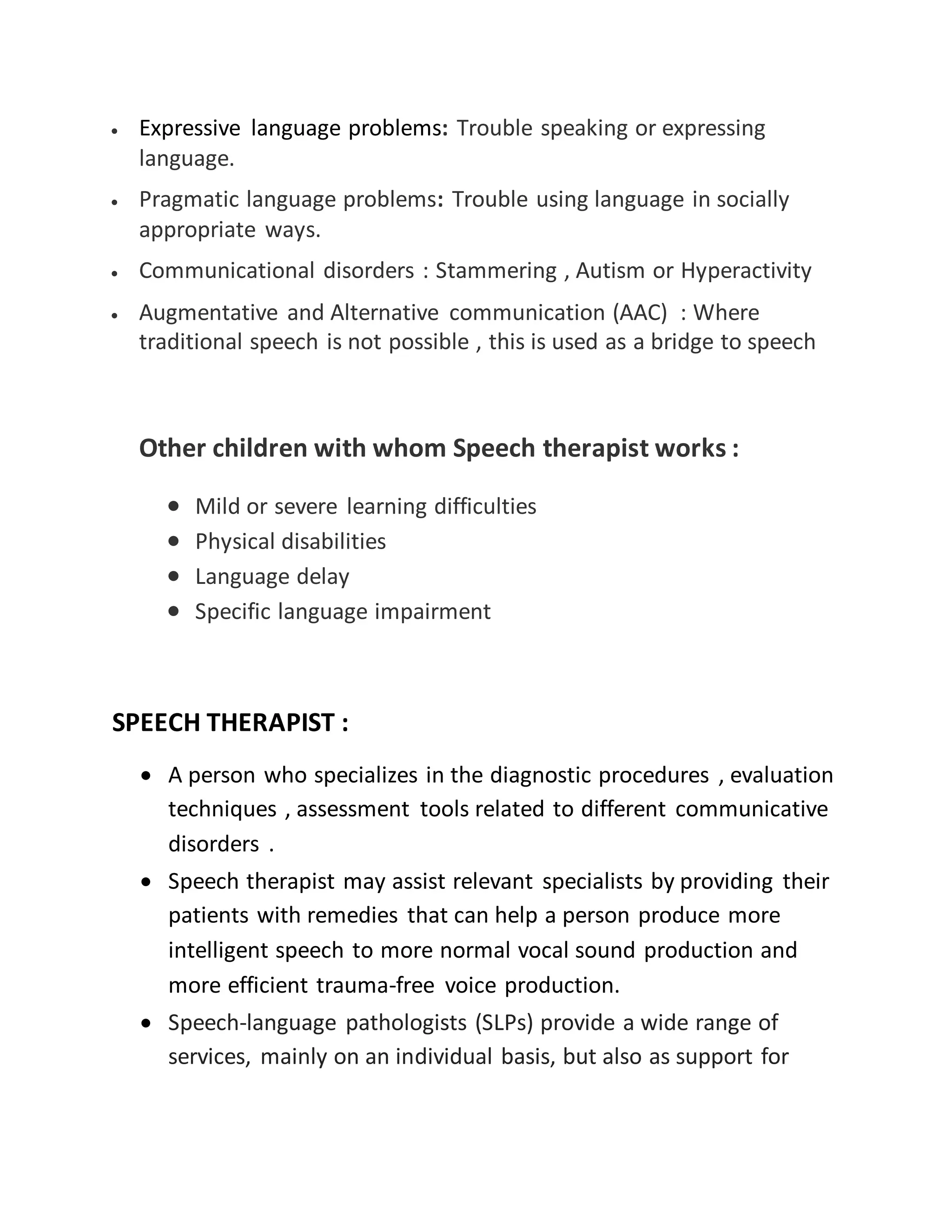 Speech therapist | DOCX