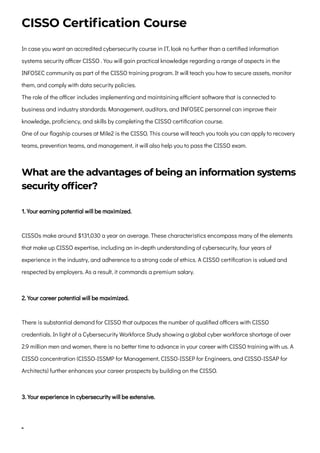 CISSO Certification | CISSO Training | CISSO | PDF