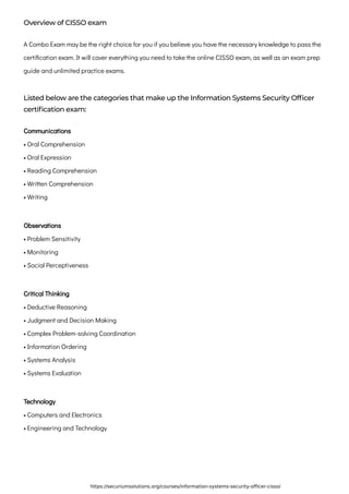 CISSO Certification | CISSO Training | CISSO | PDF