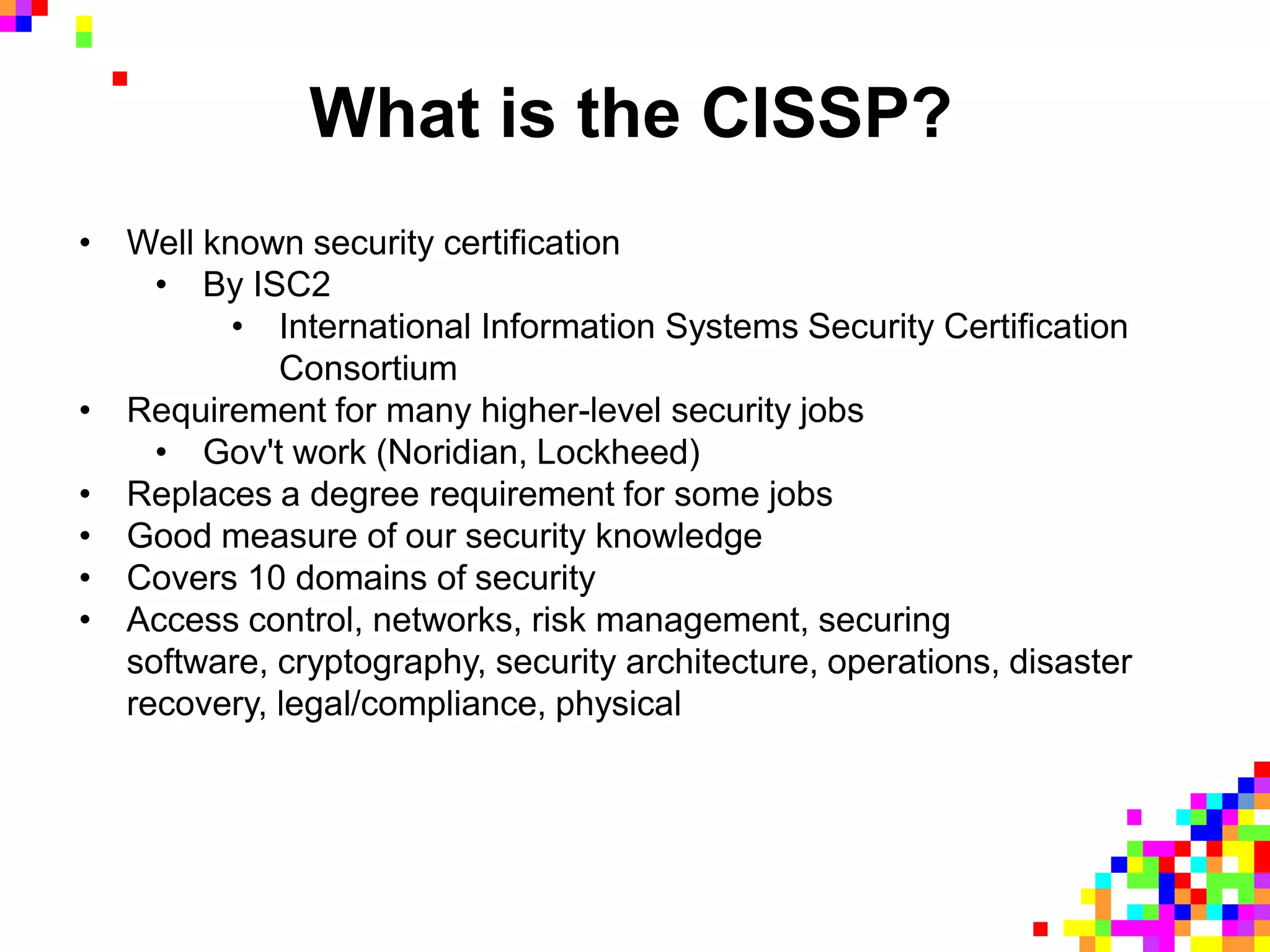 CISSP Proposal | PPT