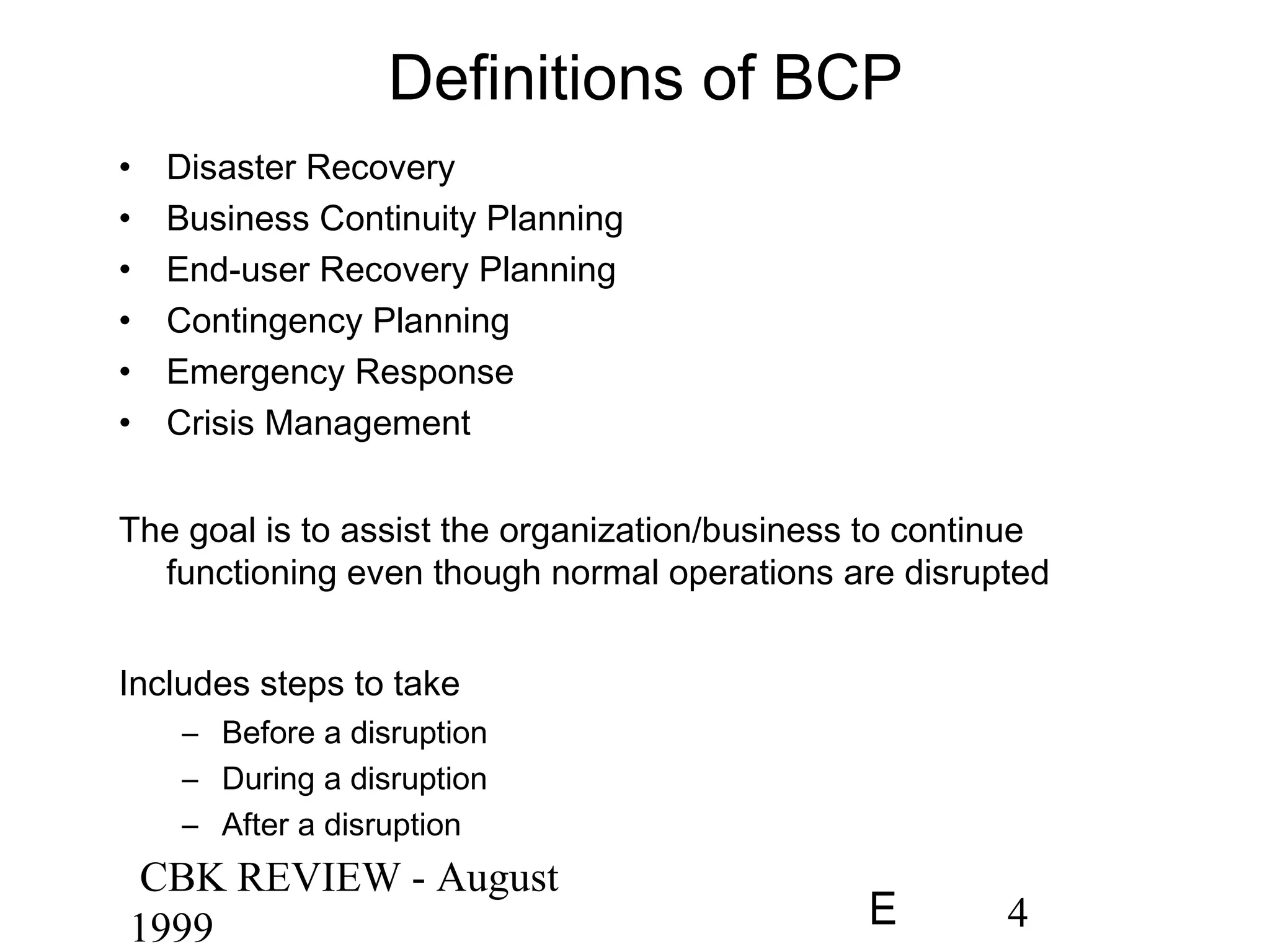 Cissp business continuity planning | PPT | Business | Business and Finance