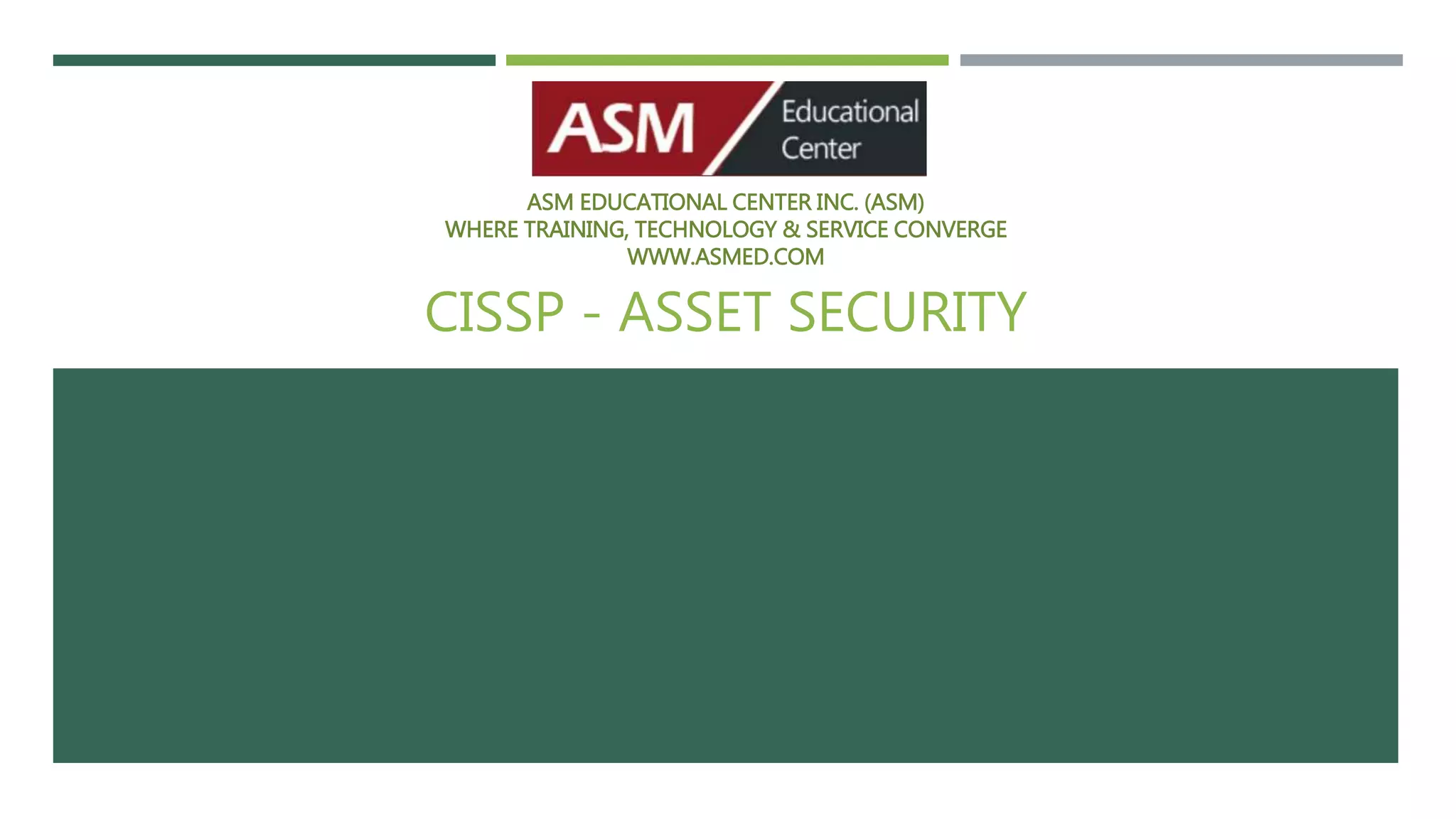 CISSP Certification-Asset Security | PPT