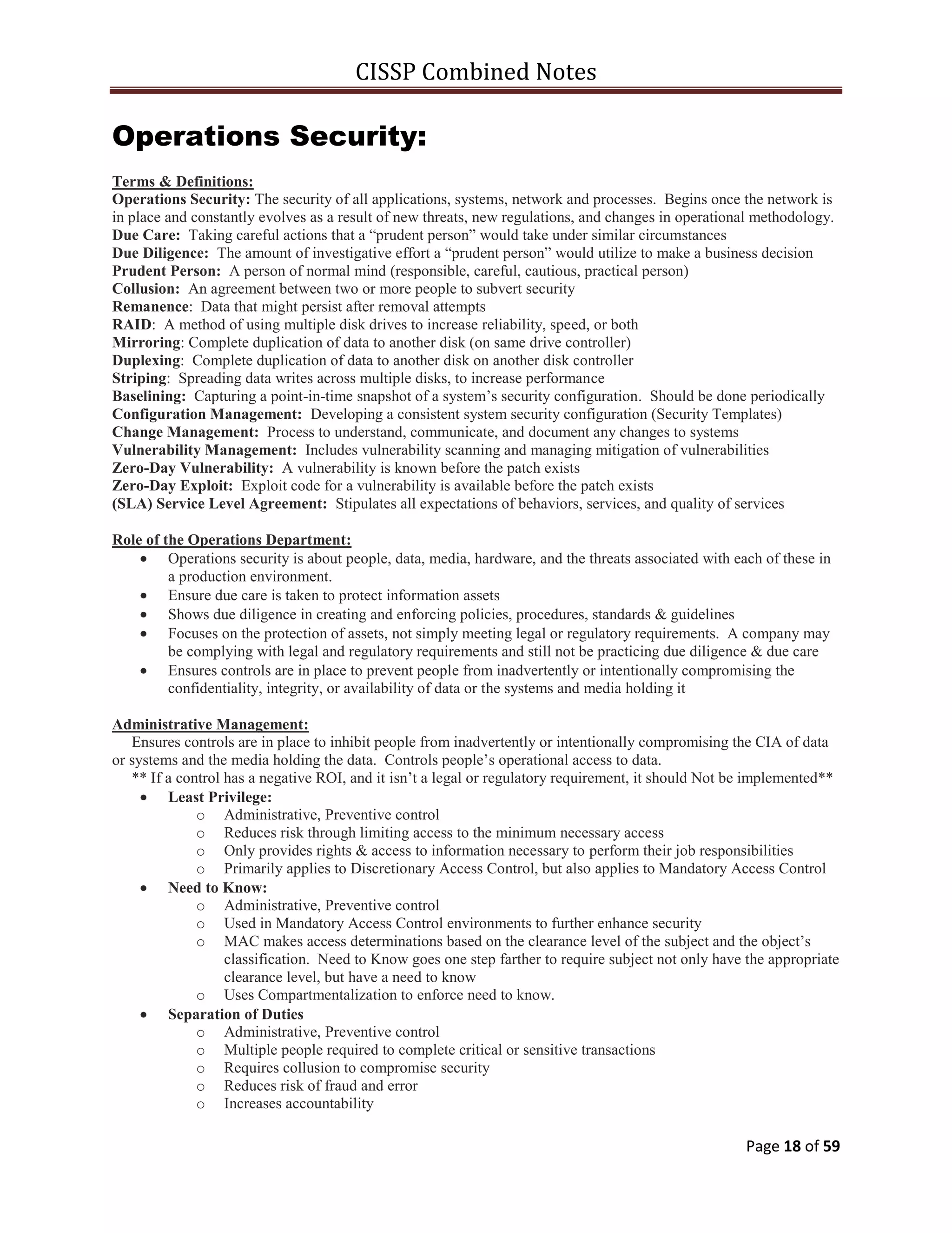 Cissp combined notes | PDF