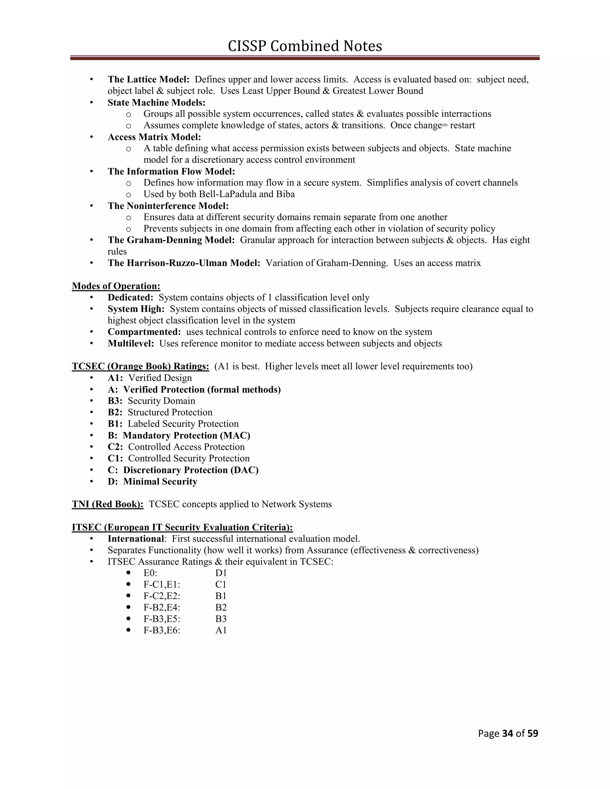 Cissp combined notes | PDF