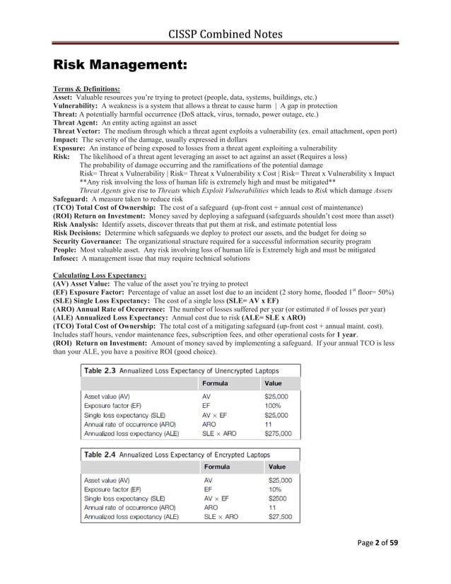 Cissp combined notes | PDF | Information and Network Security | Computing