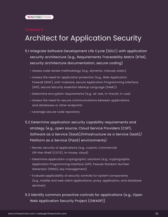 Explore the comprehensive CISSP Certification Course syllabus with InfosecTrain's | PDF