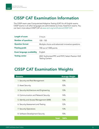 Cissp exam outline 121417- final (2) | PDF