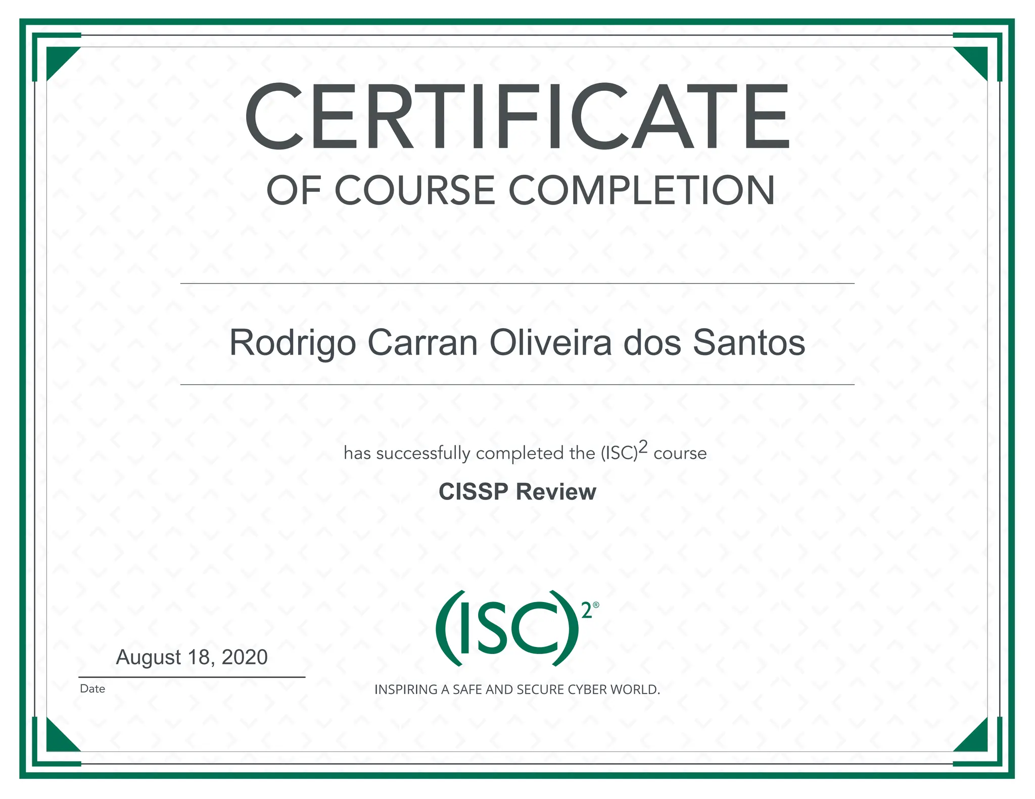 CISSP Preview Course Completion Certificate_CISSP Review_Oliveira dos Santos.pdf