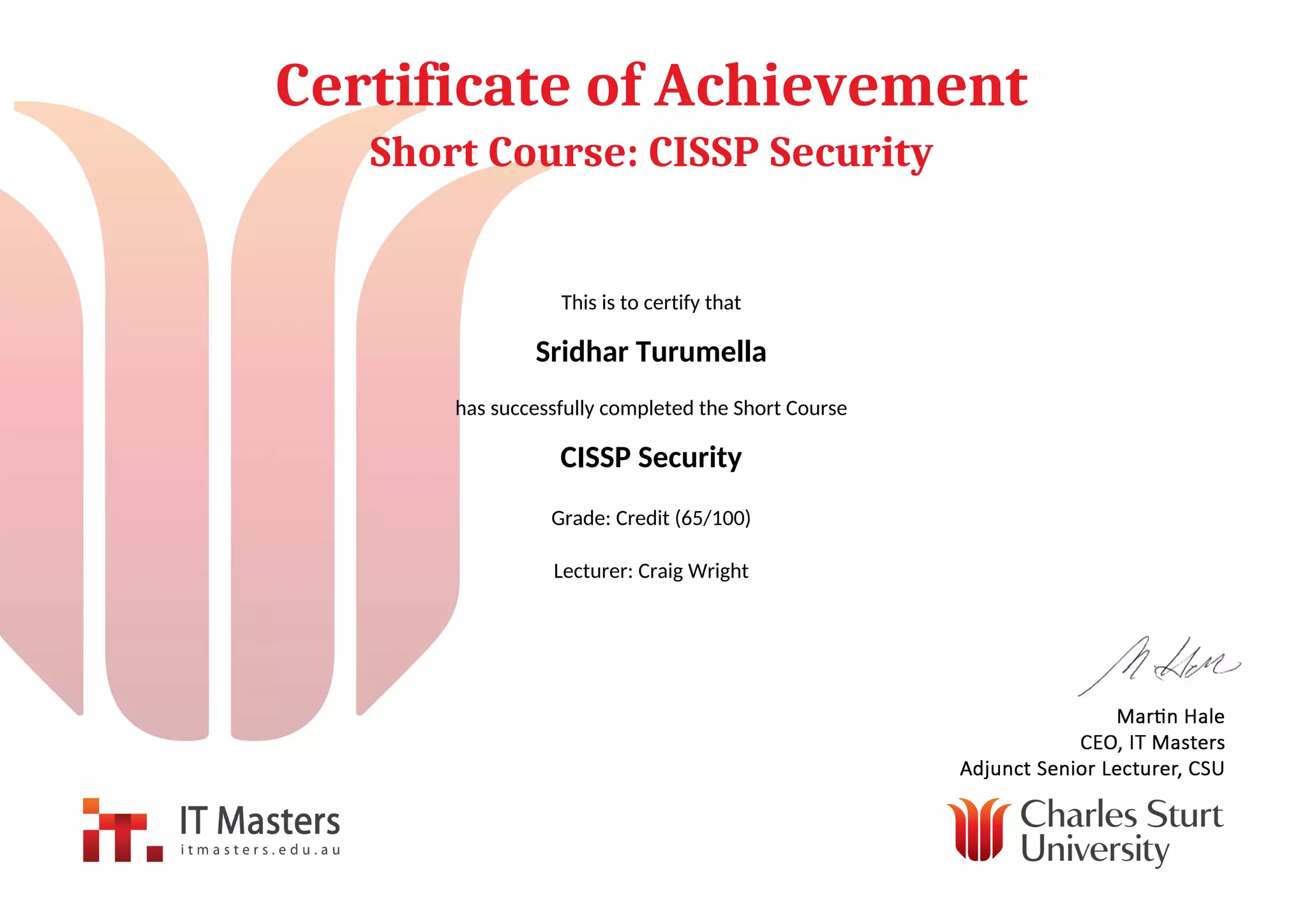 Cissp security certificate of achievement | PPT