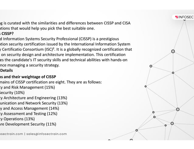 CISSP Vs. CISA Which is better for you.pdf | Free Download
