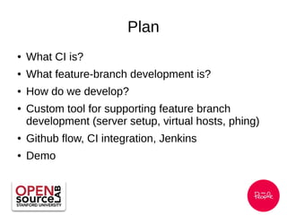 CI and other tools for feature branch development | ODP