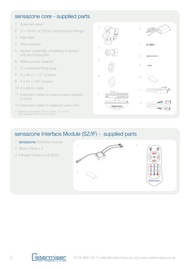 Cistermiser Sensazone - Installation Guide | PDF