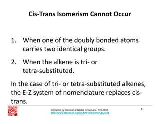 Cis-Trans Isomerism In Organic Compounds For CAPE Unit 2 Chemistry ...