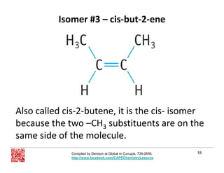 Cis-Trans Isomerism In Organic Compounds For CAPE Unit 2 Chemistry ...
