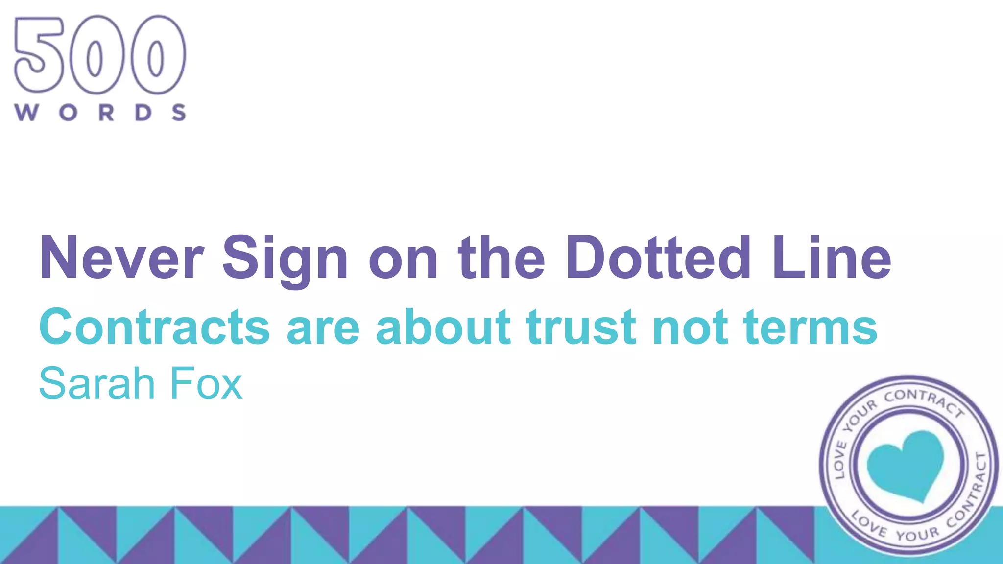 Never Sign on the Dotted Line | PPTX