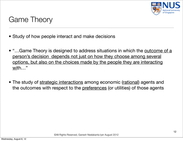 Game Theoretic Approaches For Cloud Computing Ppt