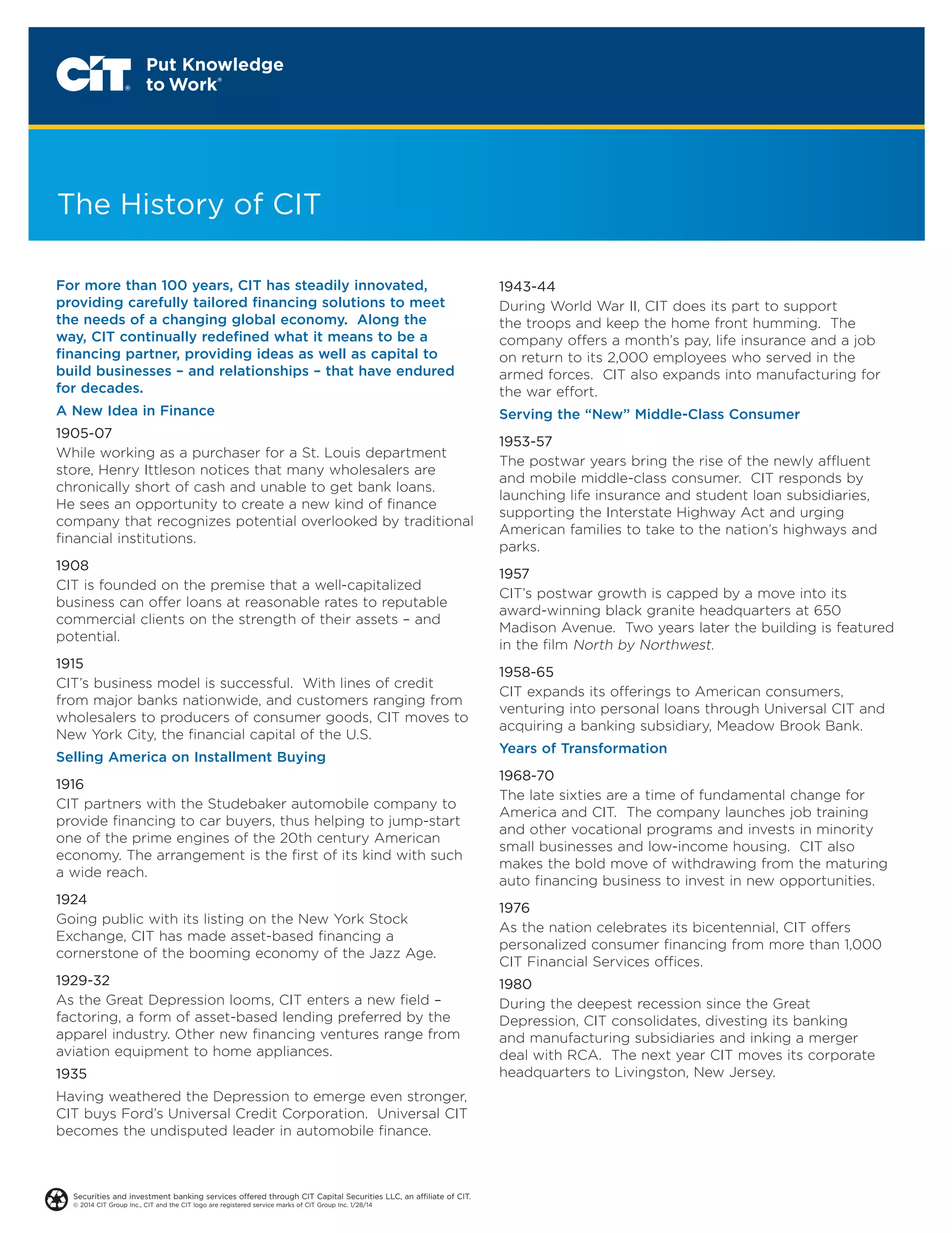 CIT History | PDF