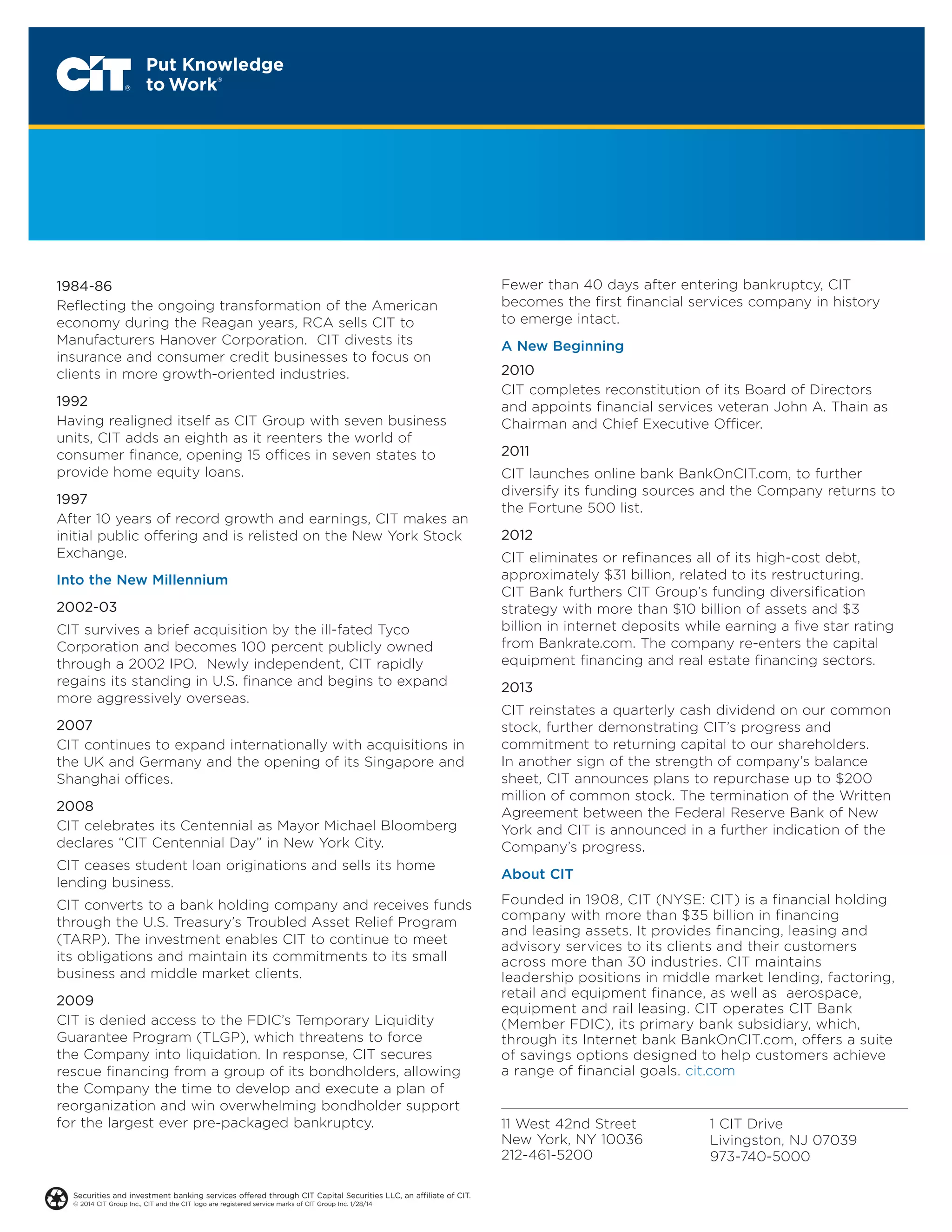 CIT History | PDF