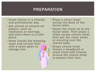 Cit 105 basic facial procedure | PPTX