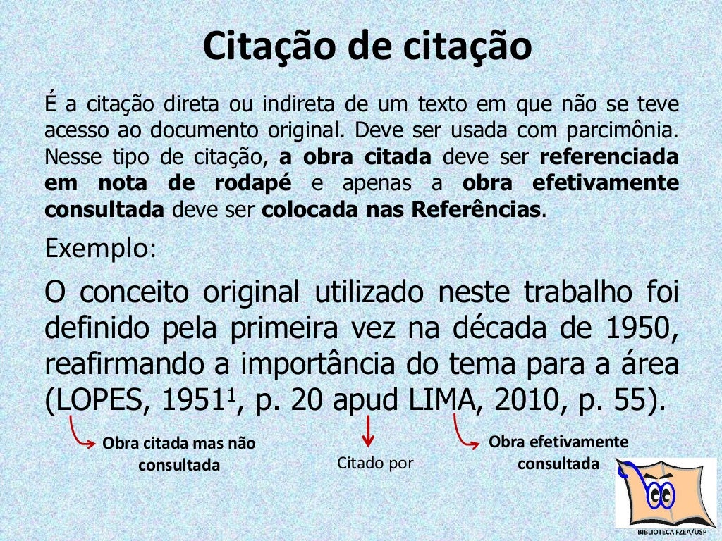 Como fazer citação segunda ABNT