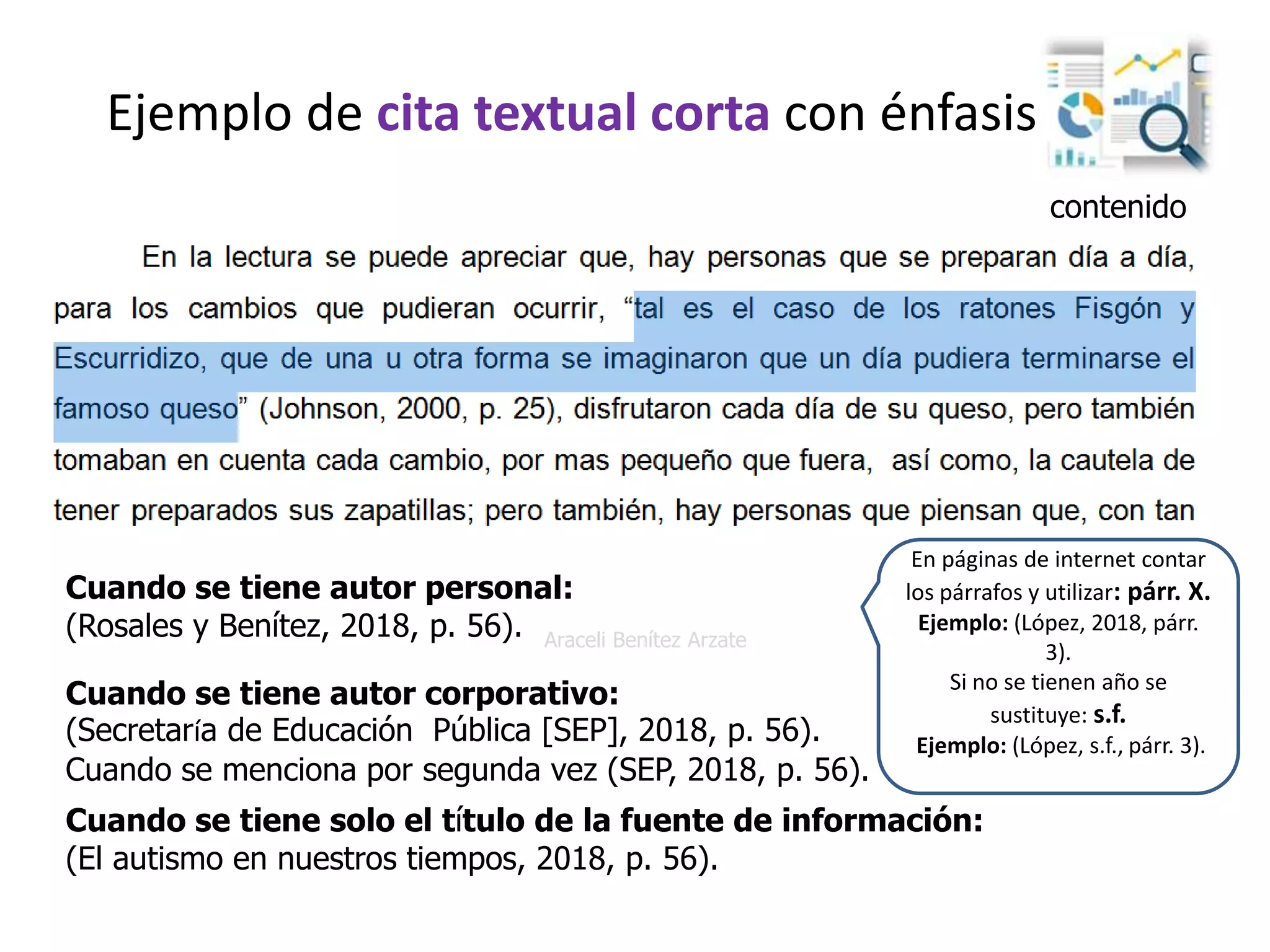 Citas textuales apa benitez araceli | PPTX